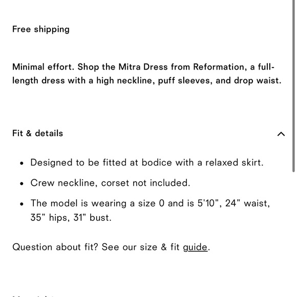 Reformation Mitra Dress